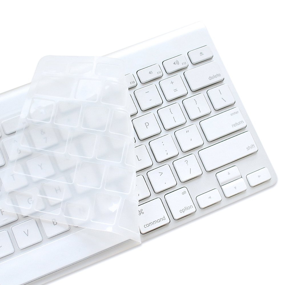 ProElife Ultra Thin Silicone Keyboard Protector Cover Skin for Apple Wireless Keyboard with Bluetooth MC184LL/B (Model A1314, U.S Layout) (Not Fits Magic Keyboard), Transparent