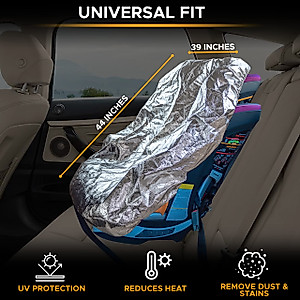 EcoNour Baby Car Seat Sun Shade Cover | Infant Car Seats Heat Protector Keeps Your Toddler Baby Seat at a Cool Temperature | Reflective Baby Seat Covers for Car Seats | Baby Travel Accessories