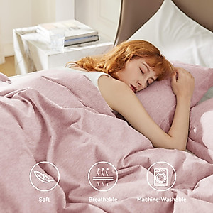 Bedsure Pink Duvet Cover Queen Size - Super Soft Cationic Dyed Duvet Cover for Kids with Zipper Closure, 3 Pieces, Includes 1 Duvet Cover (90"x90") & 2 Pillow Shams, NO Comforter