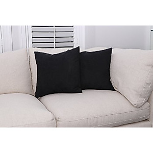 Deluxe Comfort Microsuede Throw Pillows, 16" by 16", Black 2 Count