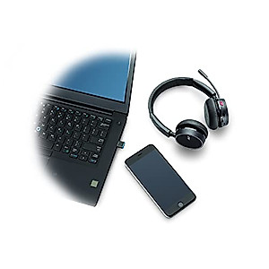 Plantronics - Voyager 4220 UC USB-C (Poly) - Bluetooth Dual-Ear (Stereo) Headset - Connect to PC, Mac, & Desk Phone - Noise Canceling - Works with Teams, Zoom & more