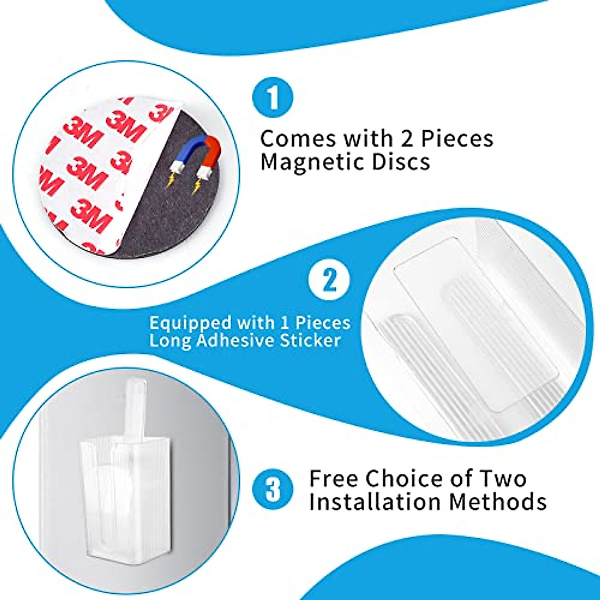 4 Pieces Magnetic Ice Scoop Holder for Side of Fridge Clear Plastic Ice Scoop Holder for Freezer Commercial Ice Scoop Holder Ice Scoop for Ice Machine with Holder for Weddings Bar Ice Bucket