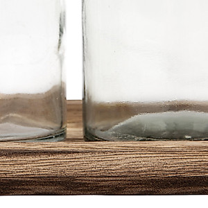 Creative Co-Op Set of 5 Vintage Bottle Vases on Wood Tray