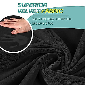 Recliner Loveseat Covers, Waterproof Nonslip Double Recliner 6-Pieces, Recliner Chair Cover Furniture Protecter for Kids, Pets, Soft Stretchy Fabric Machine Wash & Colorfast (Velvet Black, 2 Seat)