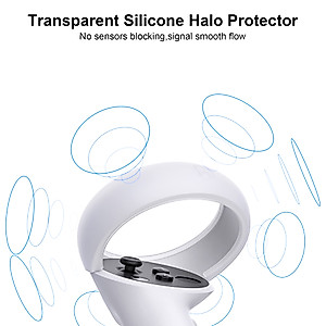 Hzlucki Halo Silicone Controller Cover Compatible with Oculus Meta Quest 2 Controller, Soft Silicone Grips Cover, 1Pair / White