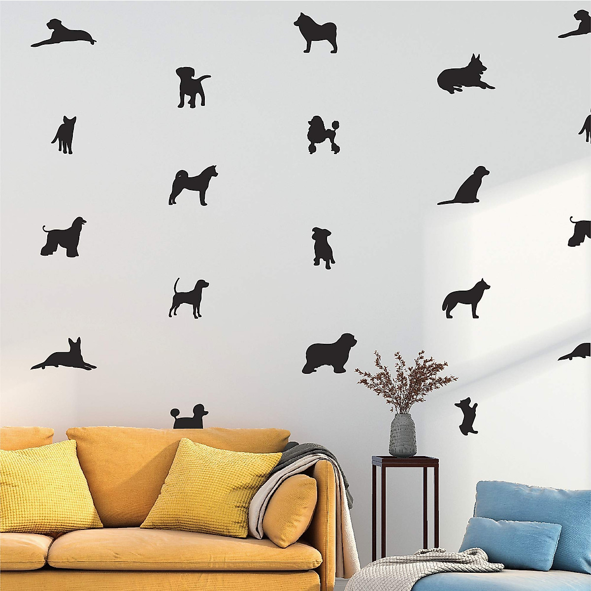 A Room with Dogs Wall Decals-Doggie Stickers for Kids Room Bedroom Nursery Playroom Décor