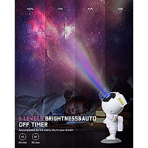 JCC Astronaut Galaxy Projector, Astronaut Space Star Light Projector for Kids, 360° Adjustable Starry Night Light Projector for Bedroom with Timer and Remote, Christmas Birthday Best Gift for Children