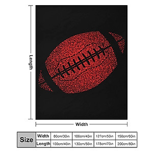 Football Throw Blanket - Soft Flannel Sports Football Blankets for Girls Boys Kids Football Lovers - Warm Rugby Throw Blankets for All Season Lap, Chair, Sofa - 50"x40"