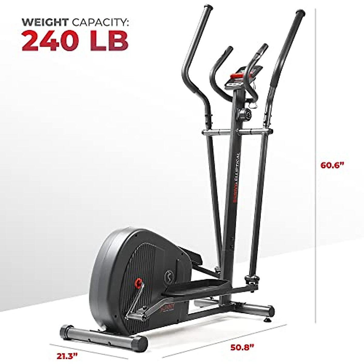 Sunny Health & Fitness Endurance Full Body Smart Magnetic Resistance Elliptical Machine with Digital Performance Monitor, Low Impact Exercise, Pulse Sensors, and Bluetooth SunnyFit App – SF-E321003