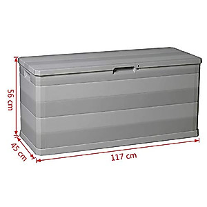 Tidyard Garden Storage Deck Box Plastic 74 Gal Lockable Garden Container Cabinet Toolbox Gray for Patio, Lawn, Poolside, Backyard Outdoor Furniture