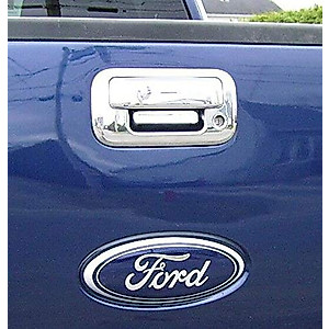 Overun 3-Layer Triple Chrome Plated Side 4 Door Handle Cover with Keypad+Tailgate Cover Designed for 2004-2014 Ford F-150