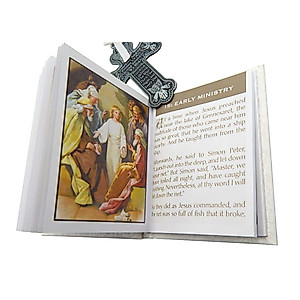 BABY'S Gift Set - First Little Bible & CRIB CROSS - BOY or Girl - Gender Neutral - Bless This Child - BAPTISM Christening BOXED WHITE Ribbon