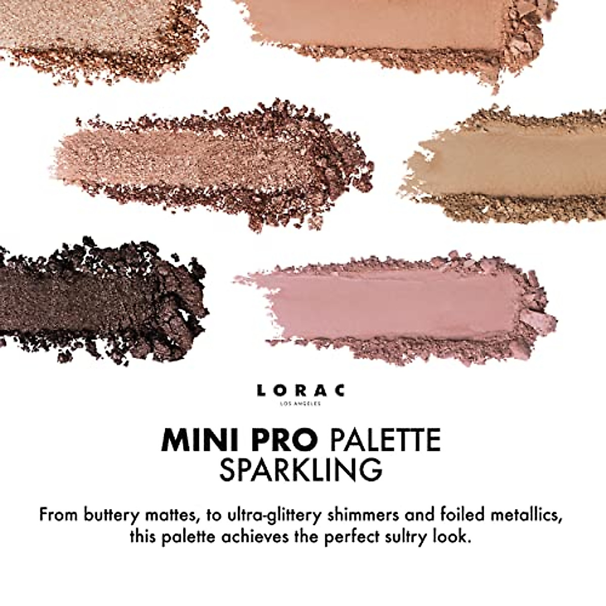 LORAC Mini PRO Matte & Glitter Eyeshadow Palette, Sparkling | Luxuary Makeup Pallete | Metallic Colors | Cruelty Free, Gluten Free, Vegan
