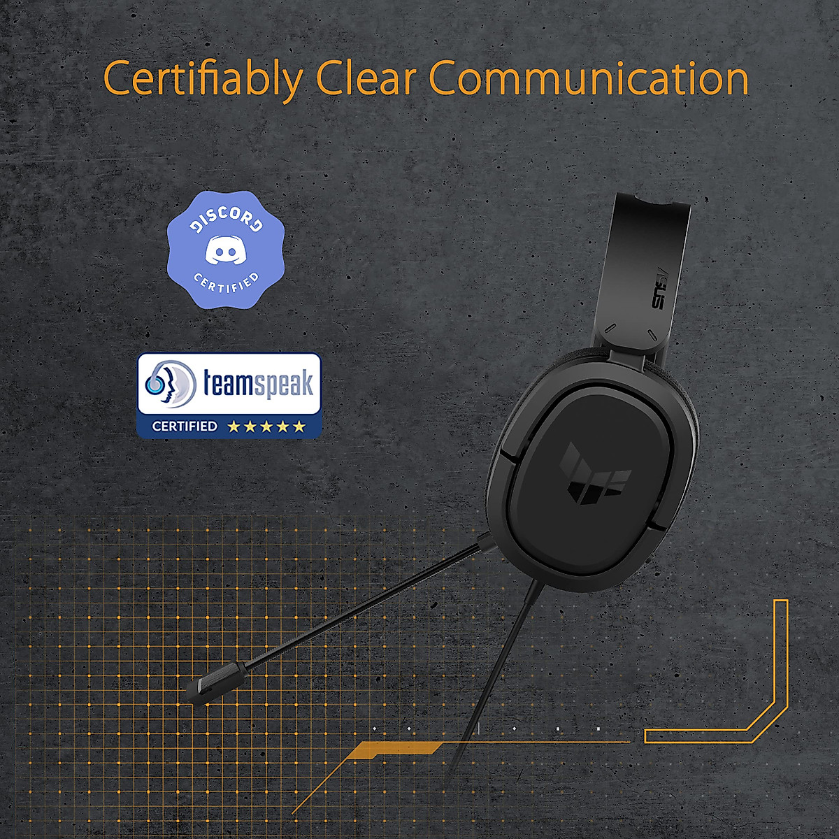ASUS TUF Gaming H1 Wired Headset | Discord Certified Mic, 7.1 Surround Sound, 40mm Drivers, 3.5mm, Lightweight, for PC, Switch, PS4, PS5, Xbox One, Xbox Series X | S, and Mobile Devices – Black