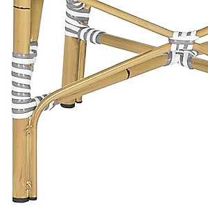 Safavieh Outdoor Collection Hooper Grey/White/Light Brown Stacking Bistro Arm Chair (Set of 2)