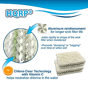 HQRP 4-Pack Wick Filter Replacement for Essick Air AIRCARE HDC12 / HDC-12 compatible with EA1407 / HD1409 Evaporative Humidifier, BestAir ES12
