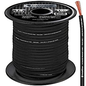 InstallGear 14 Gauge OFC Primary Remote Wire, 100-feet - Black | Speaker Cable for Car Speakers Stereos, Home Theater Speakers, Surround Sound, Radio, Automotive Wire, Outdoor | Speaker Wire 14 Gauge