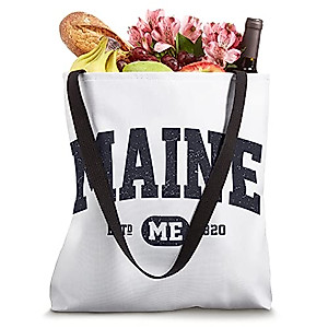 Navy Retro Vintage Maine Tote Bag
