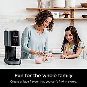 Ninja NC299AMZ CREAMi Ice Cream Maker, for Gelato, Mix-ins, Milkshakes, Sorbet, Smoothie Bowls & More, 7 One-Touch Programs, with (1) Pint Container & Lid, Compact Size, Perfect for Kids, Matte Black