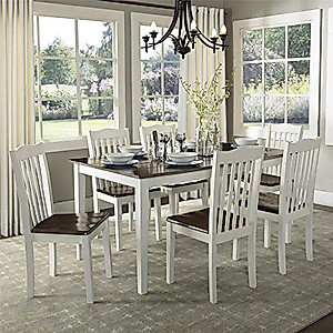 Dorel Living Airlie Solid Wood Bunk Beds Twin Over Full with Ladder and Guard Rail, White