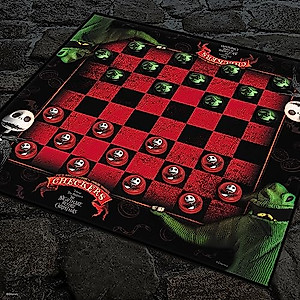 Disney Tim Burton’s The Nightmare Before Christmas Checkers | Featuring Jack Skellington vs. Oogie Boogie | Officially Licensed Disney Game | Collectible 2-Player Game | Ages 6+