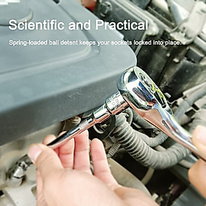 StrugDeas 6 Piece Socket Adapter and Reducer Set, 1/4", 3/8", 1/2" Chrome Vanadium Steel Ratchet/Socket Extension/Conversion Kit for Automotive Maintenance