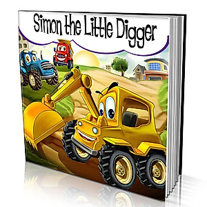 Personalized Story Book by Dinkleboo - The Little Digger Story - Teaches Your Child About Teamwork - for Children Aged 0 to 8 Years Old - Soft Cover - Smooth, Glossy Finish (8"x 8")