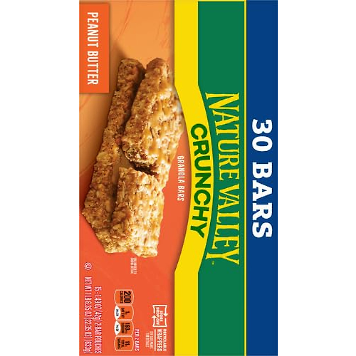 Nature Valley Crunchy Granola Bars, Peanut Butter, 15 ct, 30 bars