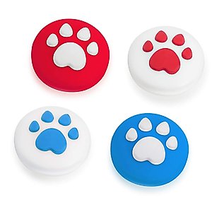 Oritikur Cat Claw Thumb Grips Compatible with Nintendo Switch & Lite, Soft Silicone Game Remote Joystick Thumbstick Caps Analog Stick Cover Skin Decal Accessories for NS Joy-Con Joycon Controller