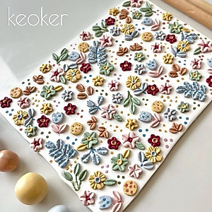 Keoker 24 Mini Clay Cutters with Screw Handle, Polymer Clay Cutters for Earrings, Small Clay Cutters, Polymer Clay Tools for Clay Jewelry, Mini Clay Cutters for Halloween Christmas Earring Design