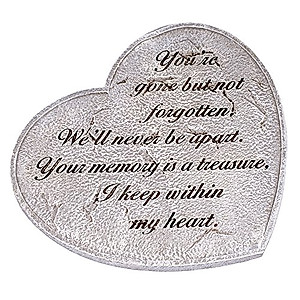 Roman You are Gone But Not Forgotten Heart Garden Stepping Stone 11 Inch