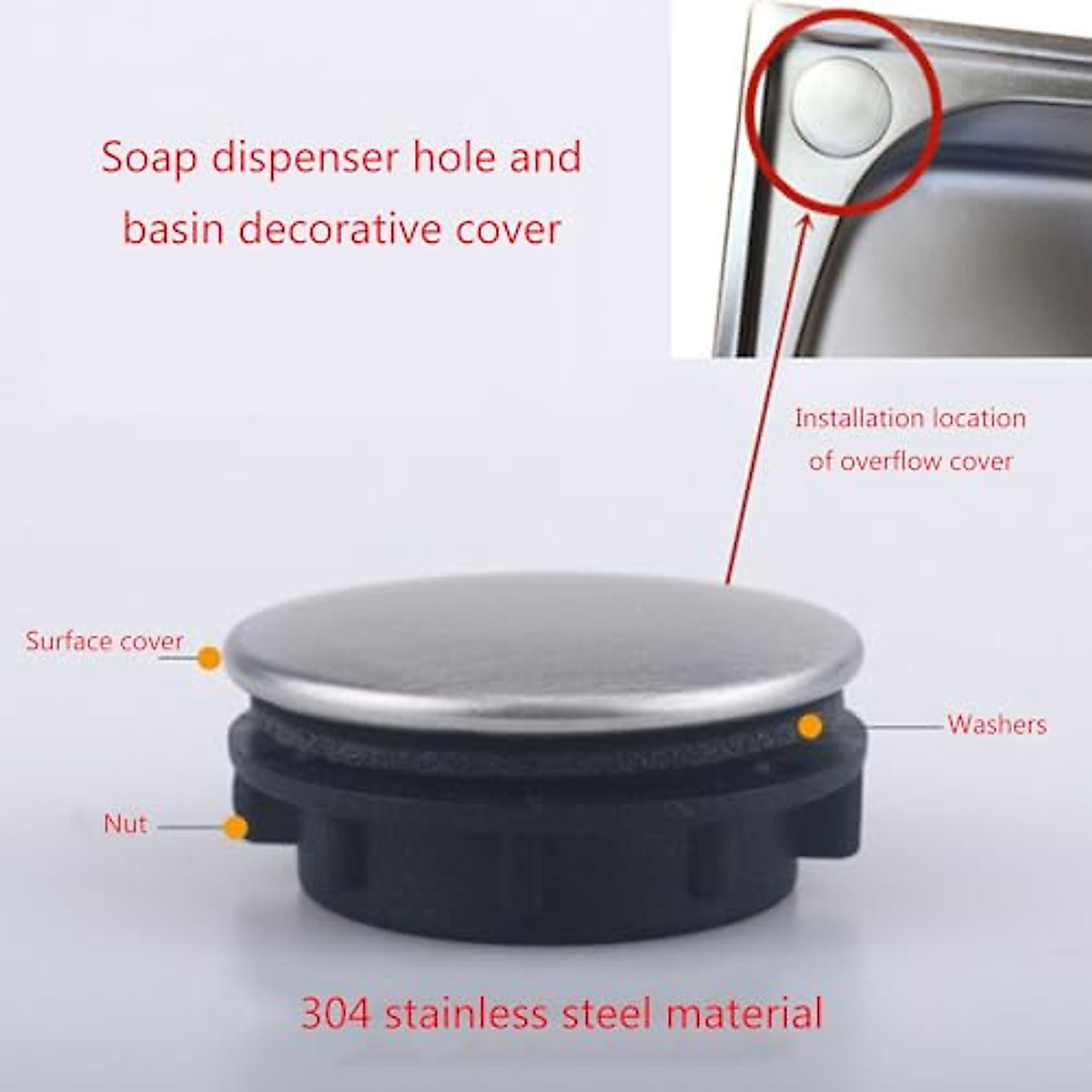 Versatile Sink Faucet Hole Convenient 4pcs Sink Hole CoversSuitable For Kitchen Washbasin & Bathtub Use