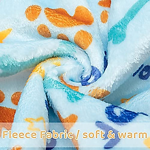 CUSOZWO Dog Pajamas - Soft Fuzzy Velvet Dog Jumpsuit for Small Medium Dogs, Puppy, Cats - Adorable Blue Paw Pattern Onesie Pjs Warm Dog Winter Clothes Dog Apparel for Cold Weather