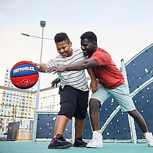 PATTONLEX Basketball - Official Size 7 (29.5") - Composite Leather - Indoor/Outdoor Ball for Men(Blue/red)