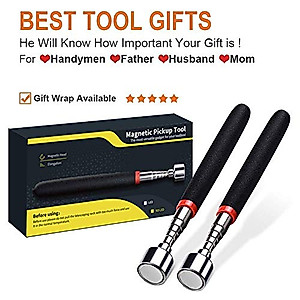 Tool Gifts for Men-Christmas Gifts Ideas for Men Dad Father Husband Adult Him Handymen Woodworker,Magnet Tool 2 Pack and Stocking Stuffers Tool -Magnetic Tool Pickup,Telescoping Magnet 1 Pack