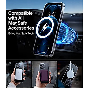 TORRAS Magnetic Clear for iPhone 13 Pro Case, Compatible with MagSafe, Never Yellow, Military Grade Drop Tested, Protective Slim Thin Case for iPhone 13 Pro Phone Case, 6.1", Clear