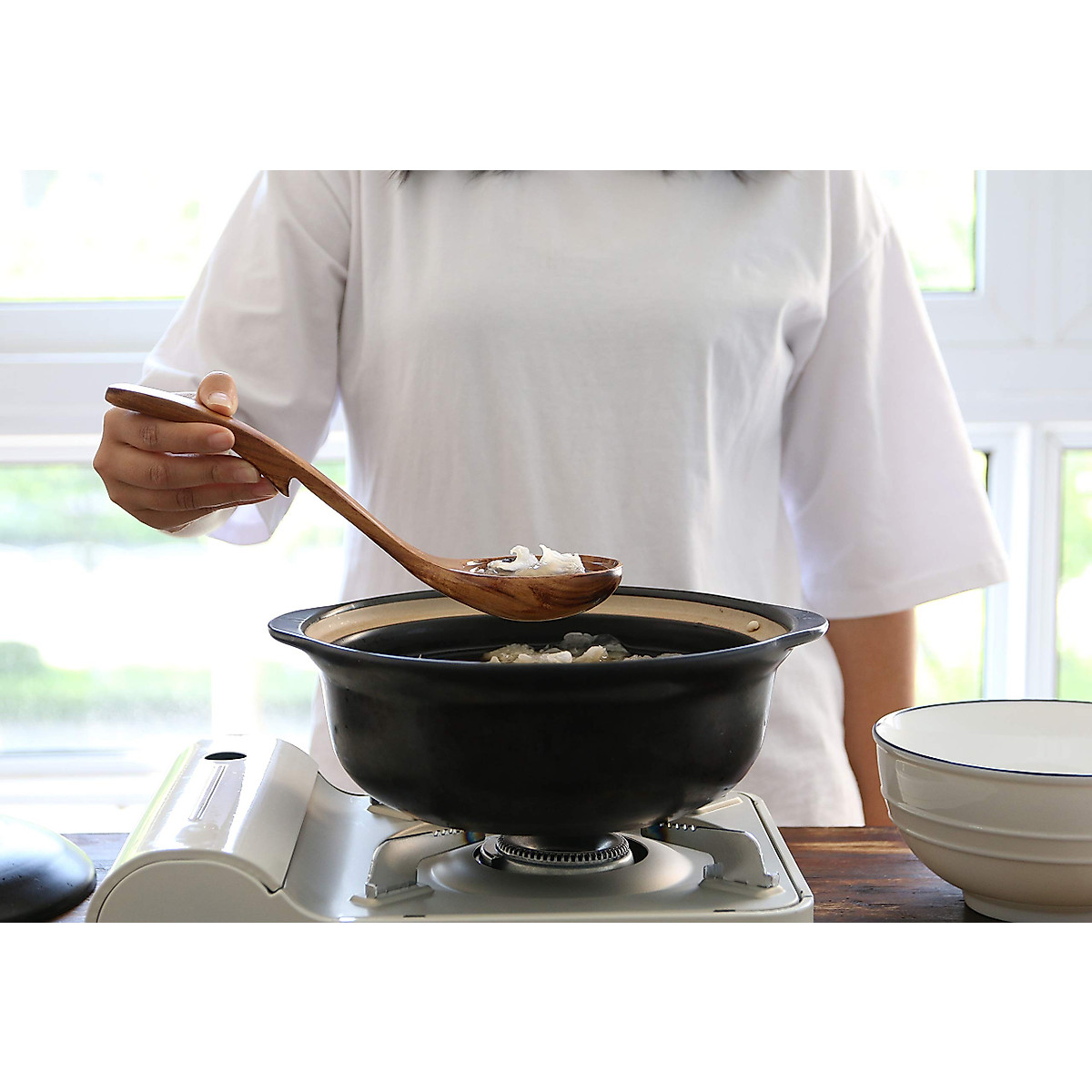 Wooden Cooking Utensils Kitchen Utensil,NAYAHOSE Natural Take Wood Kitchen Utensils Set - Nonstick Hard Wooden Spatula and Wooden Spoons