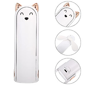 Veemoon Portable Fan Practical Cooler Mini Summer Personal Neck Foldable Office for Rechargeable White Sports Girls Eyelash Free Usb Recharging Indoor Gift Women Handheld Desk Fan