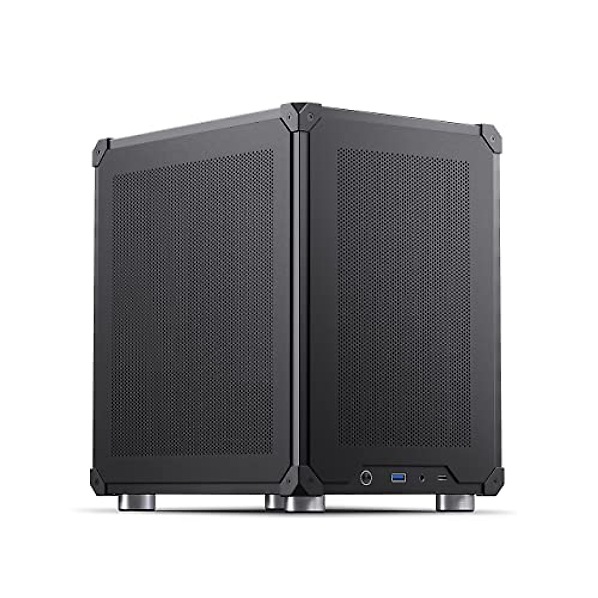 JONSBO C6 Black Mini MATX Mesh Case,Simple Compact Desktop Micro ATX Chassis,Upper Cover/Side Panel Tool-Free Open pc case, ATX Power Bite (L185mm Max.),Support 75mm CPU Cooler,GPU200-255m