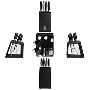TUO Kitchen Knife Set - 10 Pieces Knife Set with Wooden Block - Premium Forged German Stainless Steel, Ergonomic Pakkawood Handle - Black Hawk Series with Gift Box