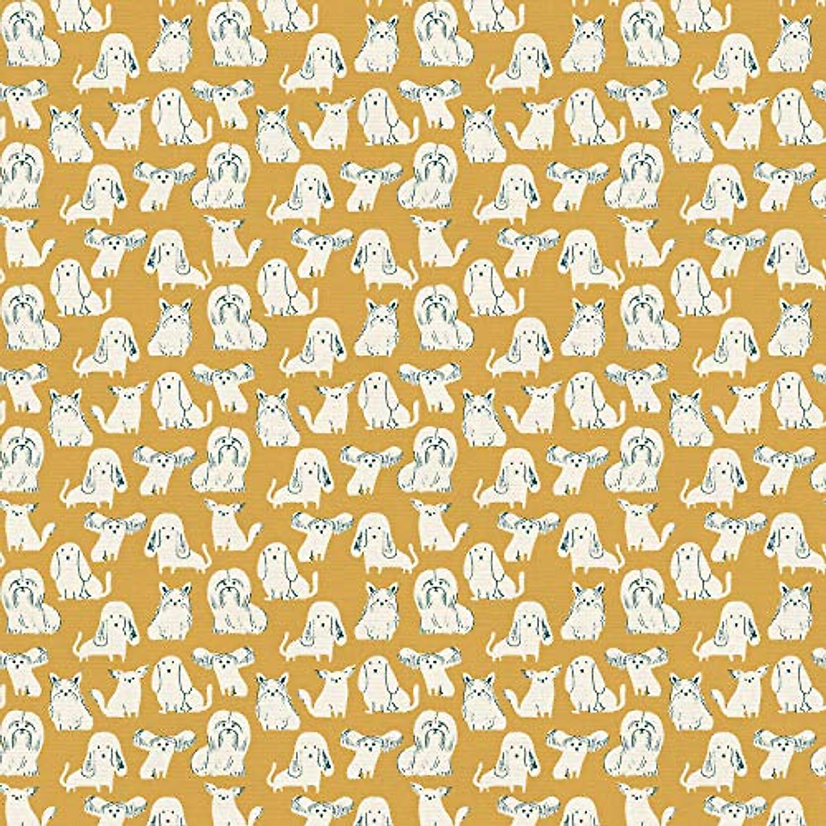 PBS Fabrics Dog Breeds, Gold