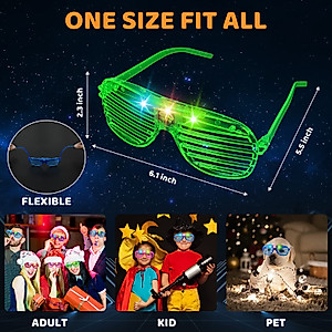 OLUPP 84PCS LED Glasses Glow Glasses, Glow in The Dark Party Supplies 2024 for Kids/Adults, Rave Neon Flashing Glasses Light Up for Golw Party Birthday New Year Carnival Party Decorations