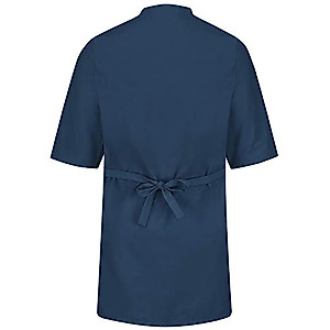Red Kap Men's CollarleShort Sleeve Butcher Wrap, Navy, X-Large