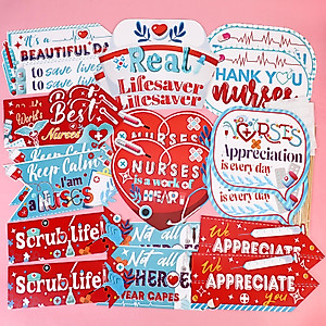 HOWAF 20 Pieces Nurse Appreciation Week Party Yard Signs, Thank You Nurses Party Decorations Yard Welcome Sign for RN Graduation Party, Happy National Nurses Week Party Supplies for Indoor Outdoor