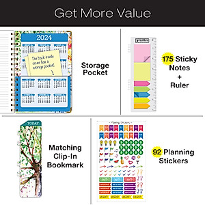 HARDCOVER 2023 Planner: (November 2022 Through December 2023) 8.5"x11" Daily Weekly Monthly Planner Yearly Agenda. Bookmark, Pocket Folder and Sticky Note Set (Tree Seasons)