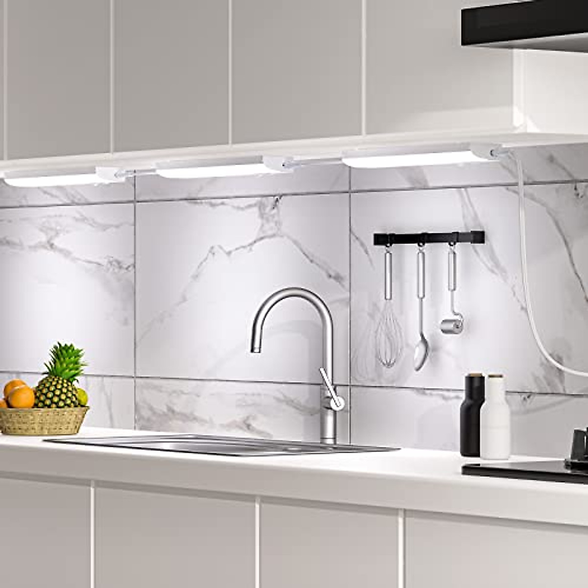 PESUTEN led Under Cabinet Task Lighting for Kitchen Plug-in Closet Light dimmable Under Cabinet Light 3 Color 3000K/4000K/5000K for Kitchen Garage Counter/Sink Area 12 inch