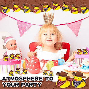 Set of 24 Cowboy Rubber Duck with Hat and Scarf, Mini Rubber Duckies Bath Party Toys Bathtub Toys Shower Birthday Swimming Party Favor, 2 Styles (Brown)