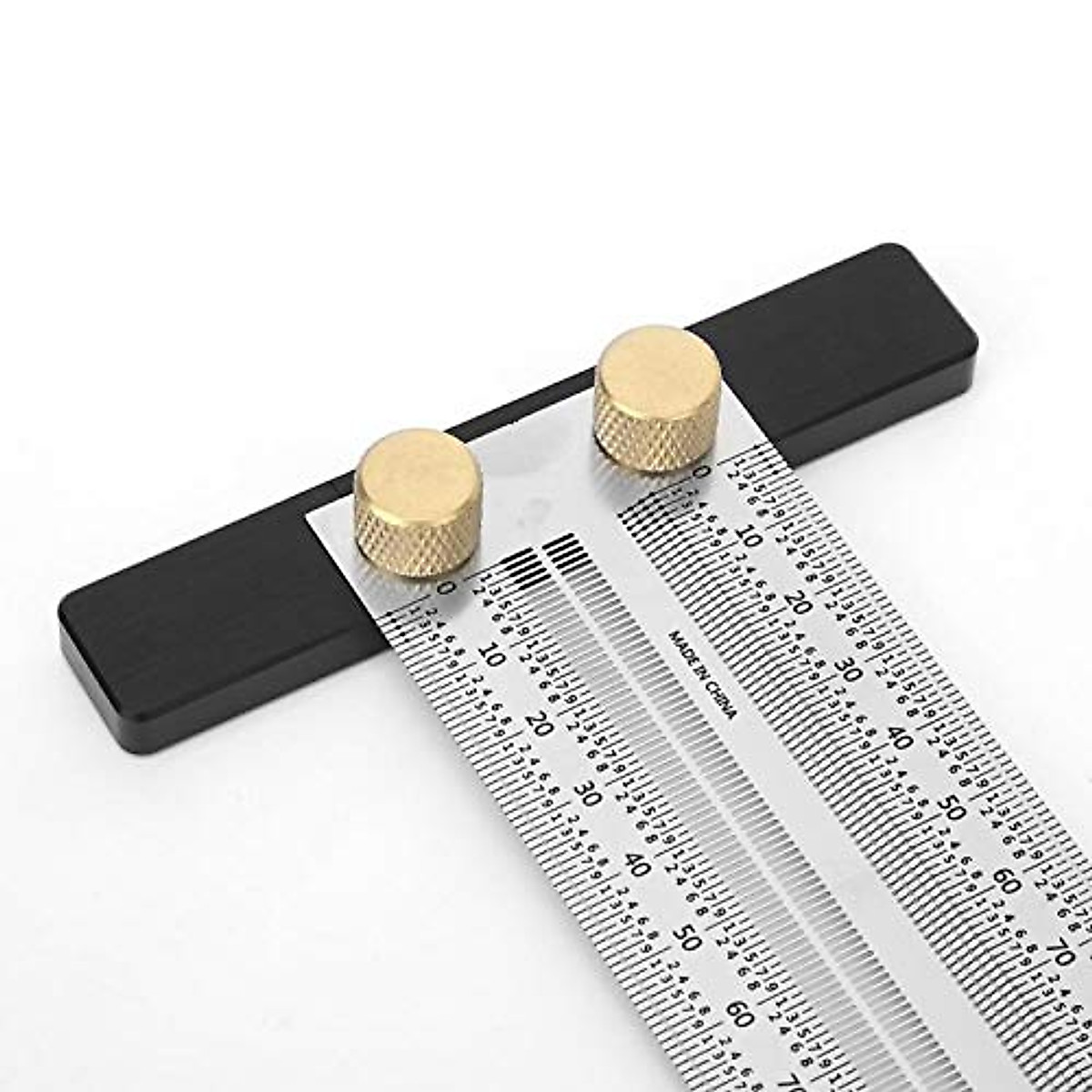 Precision Marking T-Rule Stainless Steel T Type Hole Ruler Scribing Gauge Marking Measuring Tool with Automatic Pencil 200mm/300mm/400mm(200mm)
