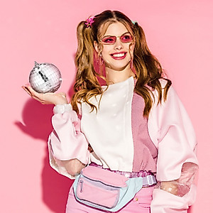 Yookeer 12 Pack 4 Inch Mirror Disco Ball Decorations Small Silver Hanging Ornaments Reflective with Attached String for Ring DJ Stage Lighting Effect for School Festival Fun 50s 60s 70s Party Decor