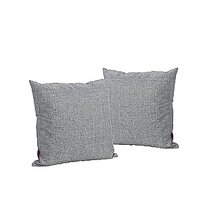 Christopher Knight Home Coronado Outdoor Water Resistant Square Throw Pillows, 2-Pcs Set, Grey